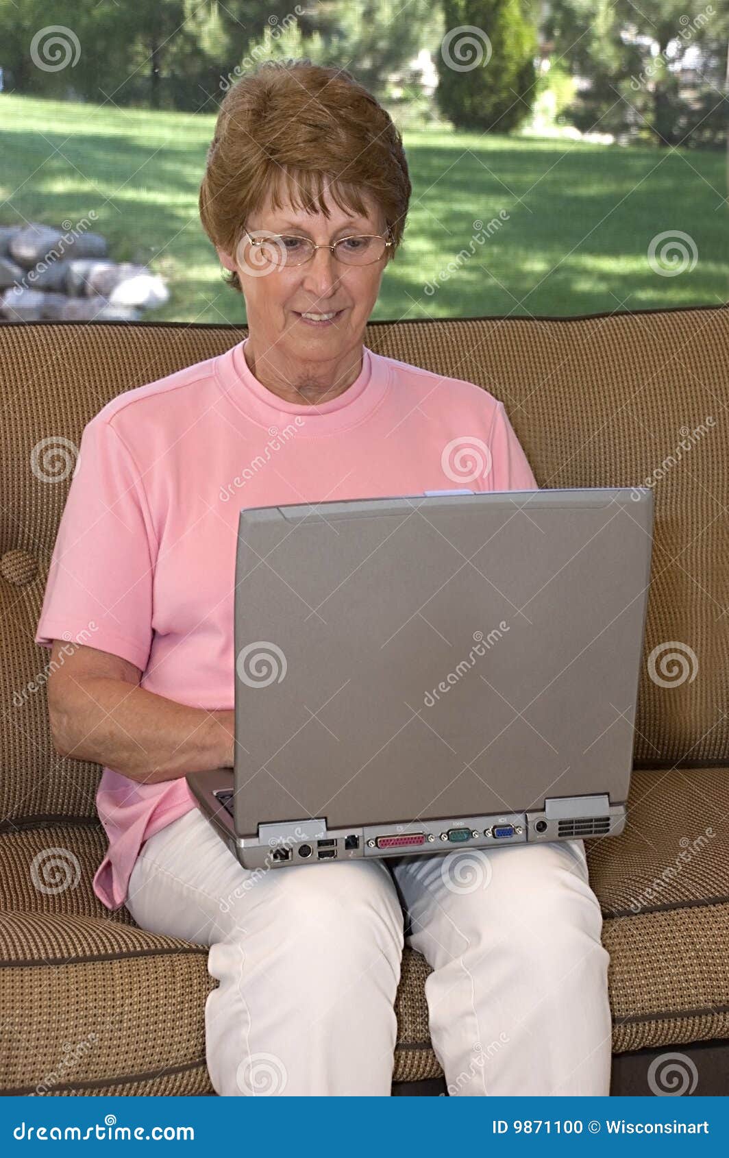 Senior Woman Using Laptop Computer Stock Photo - Image of active ...