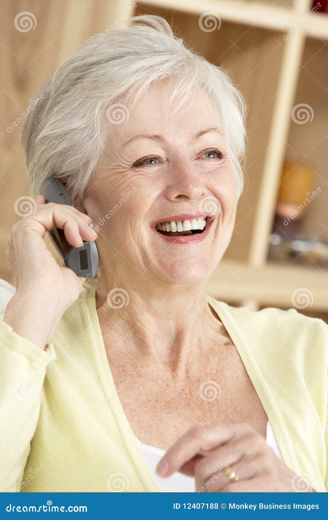 Senior Woman Using Phone at Home Stock Photo - Image of mobile, casual ...