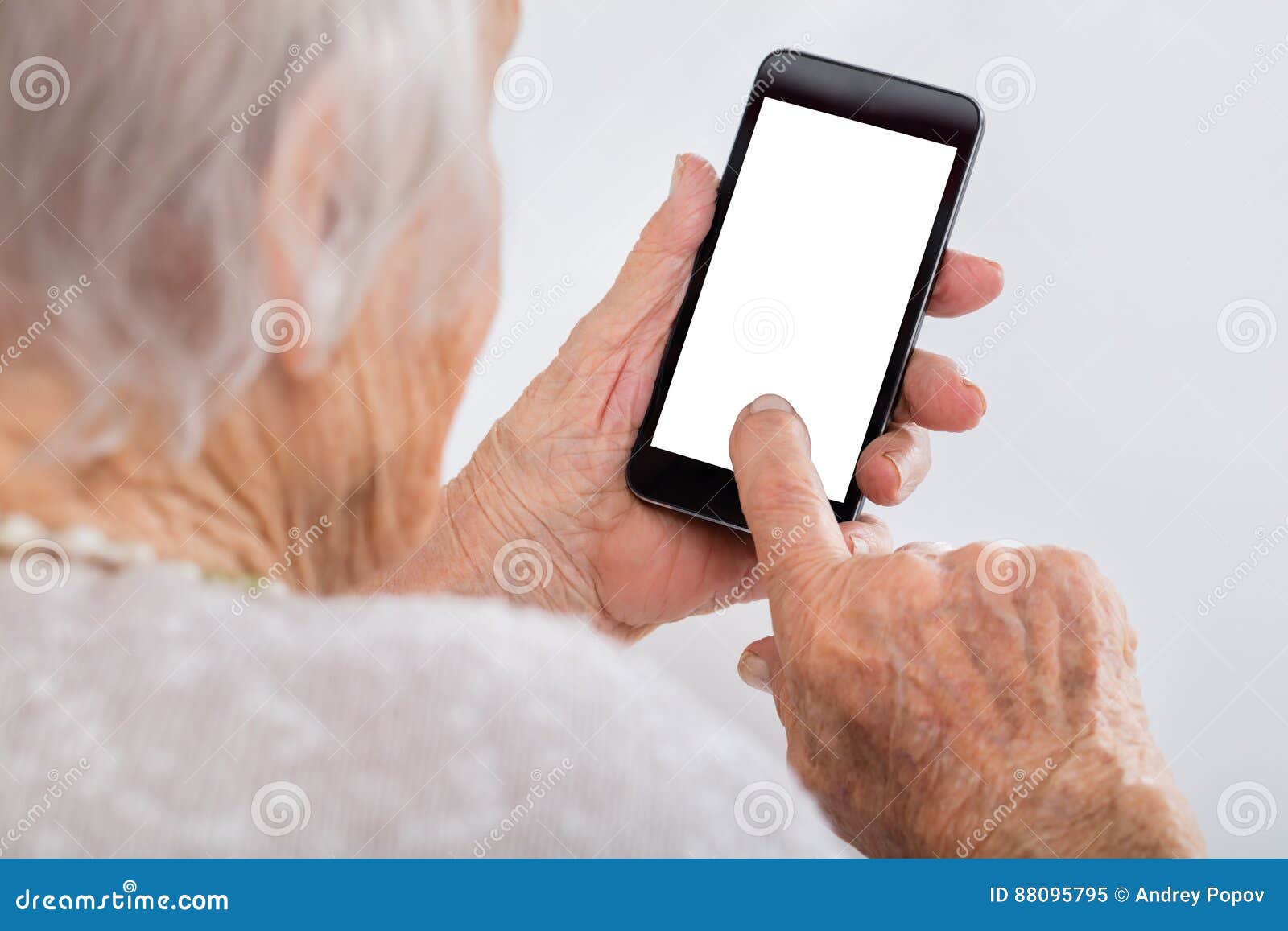 Senior Woman Using Smartphone Stock Image - Image of aged, electronic ...