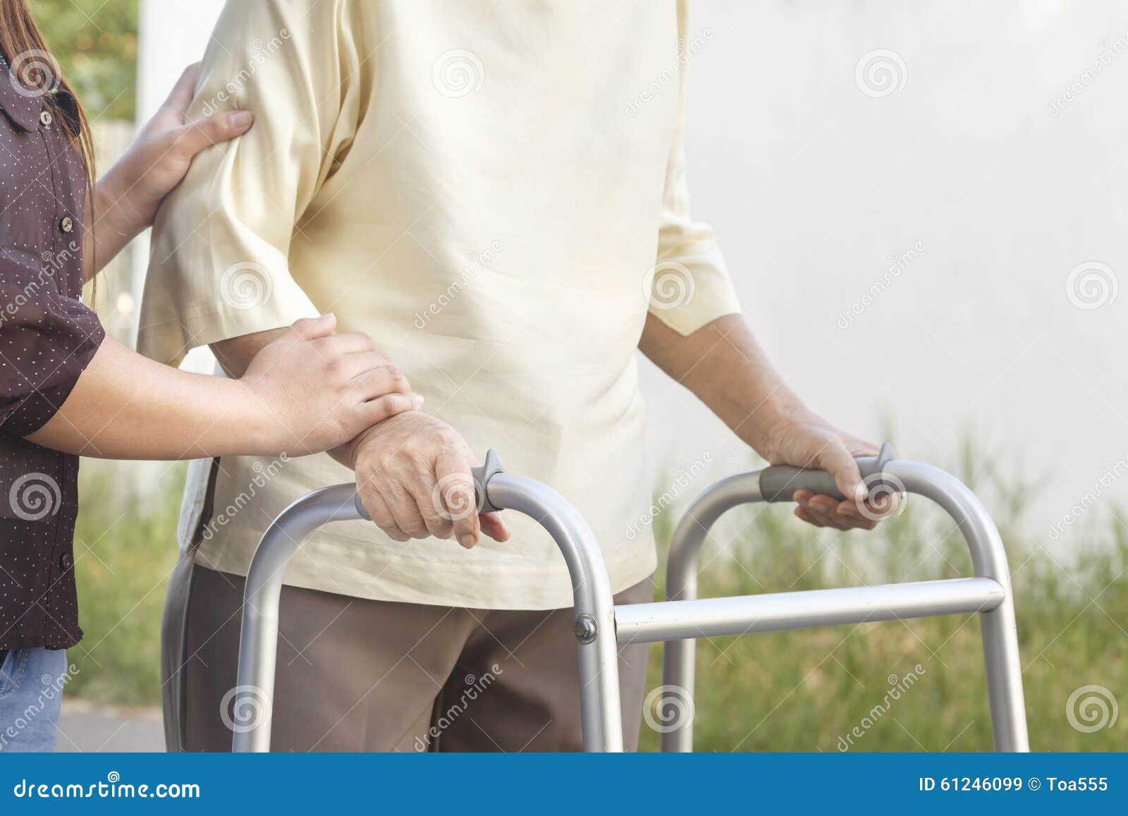 Senior Woman Using a Walker Stock Image - Image of pensioner, equipment ...