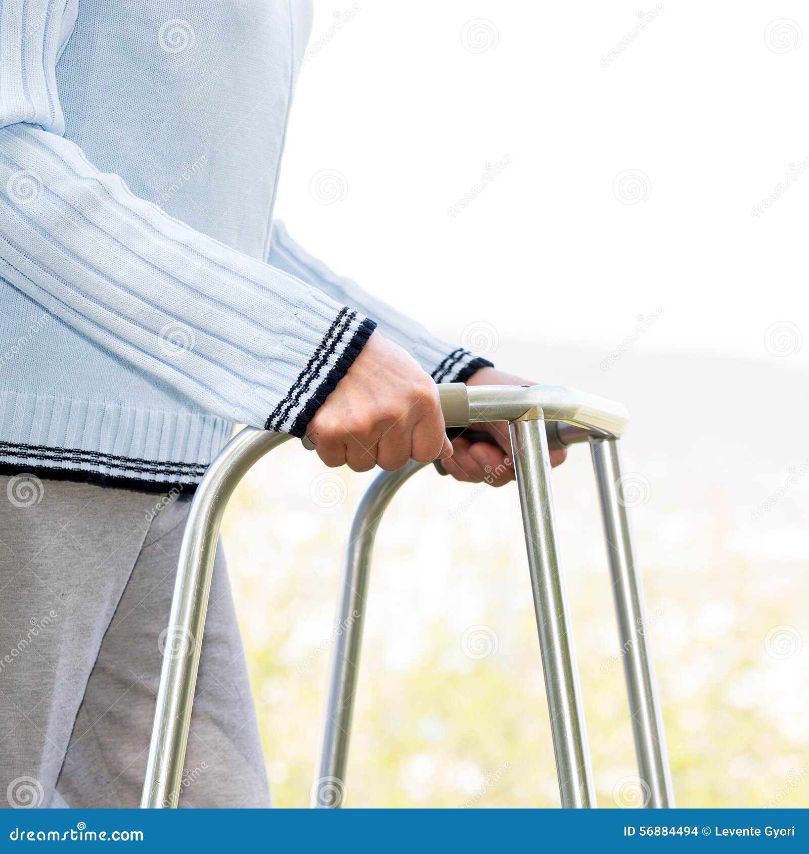 Senior Woman Using a Walker Stock Photo - Image of medical, care: 56884494