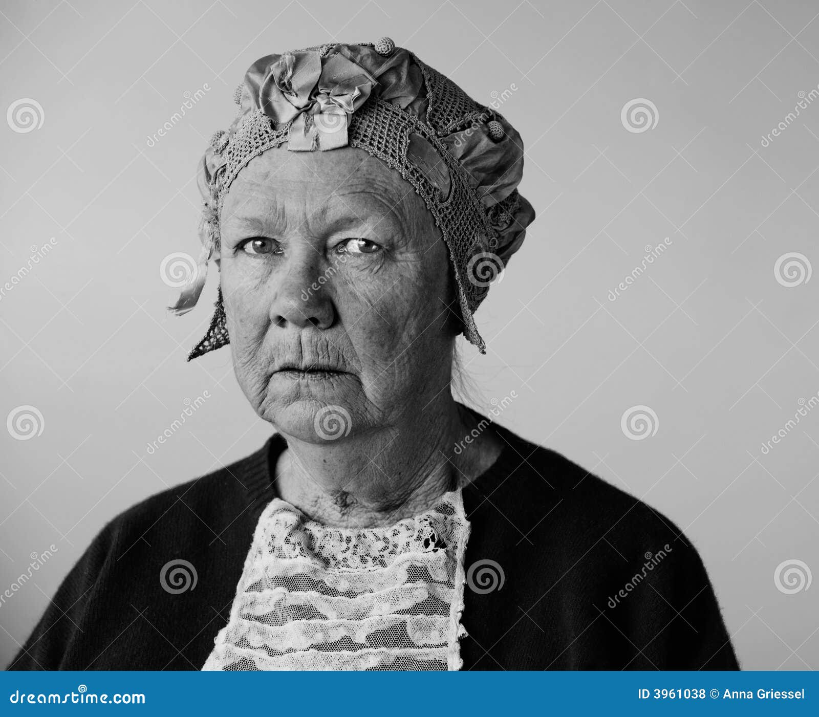 Senior Woman with a Vintage Hat Stock Photo - Image of severe, sweater ...