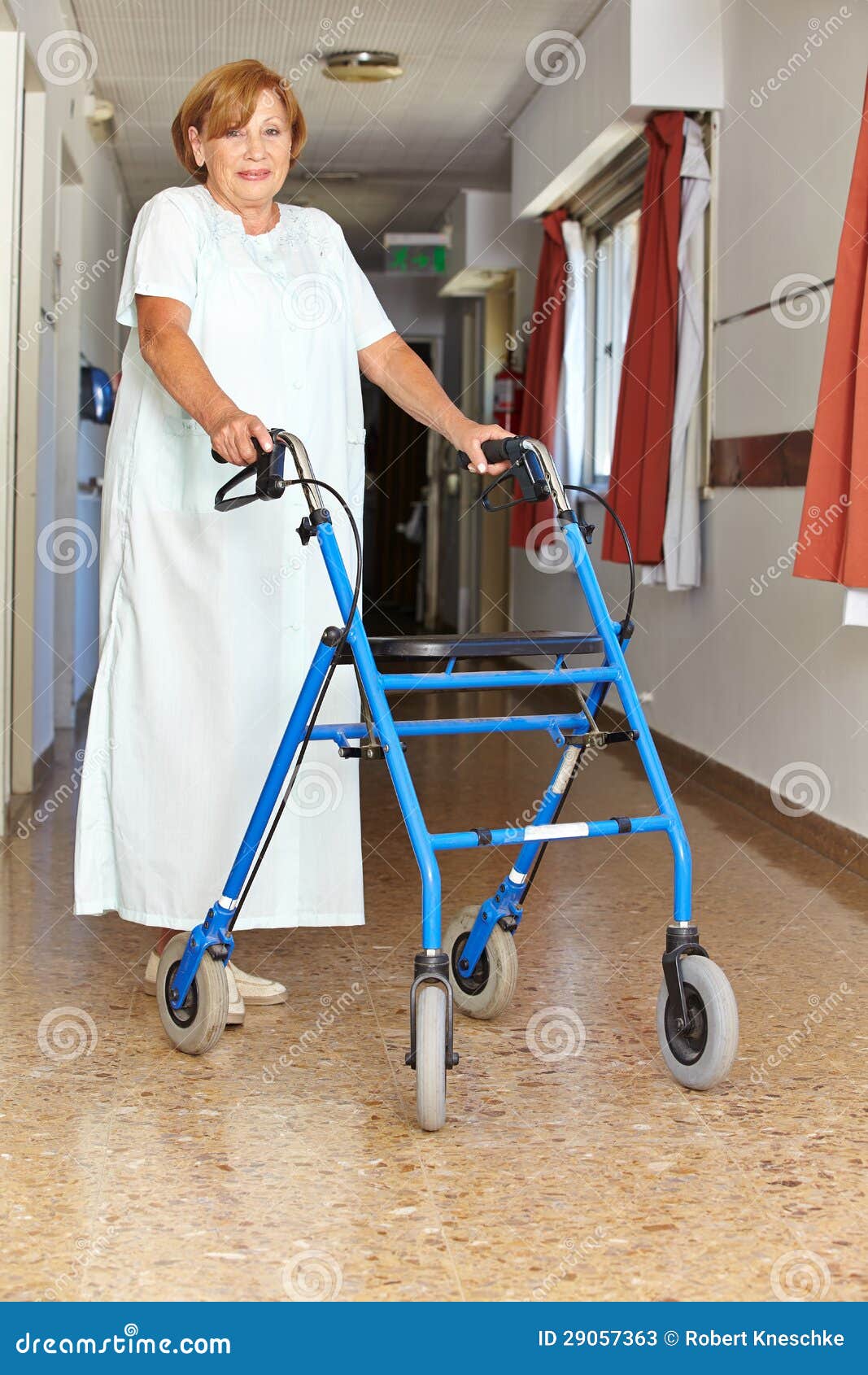 Senior woman with walker stock image. Image of leisure - 29057363