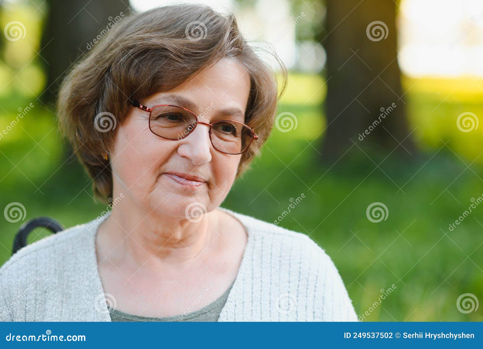 Senior Woman Walking in the Park in Summer. Stock Photo - Image of ...