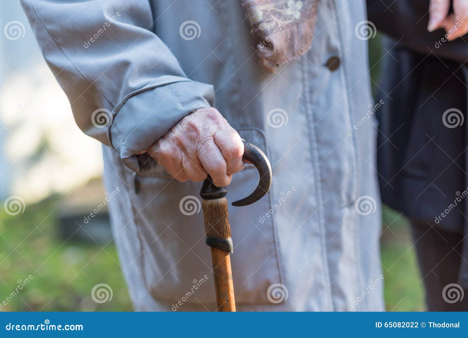 Senior Woman with a Walking Stick Stock Photo - Image of mature ...