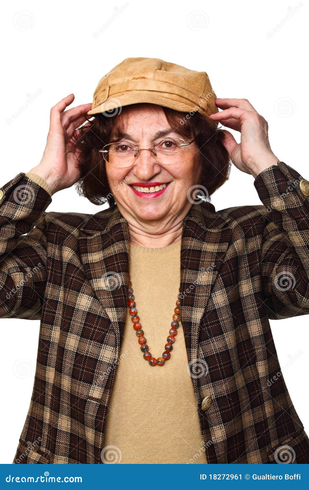 Senior woman wear hat stock image. Image of woman, smile - 18272961