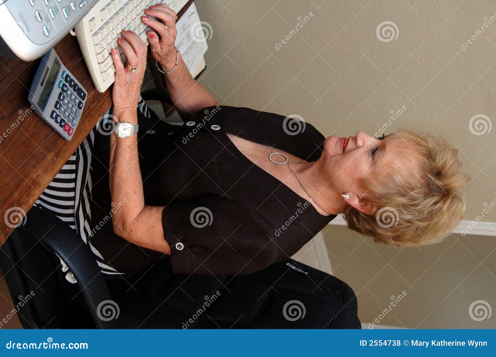 Senior Woman Working in Office Stock Photo - Image of businesswoman ...