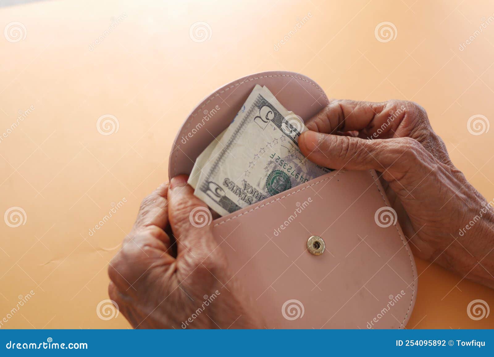 Senior Women Hand Saving Cash in Wallet Stock Photo - Image of aged ...