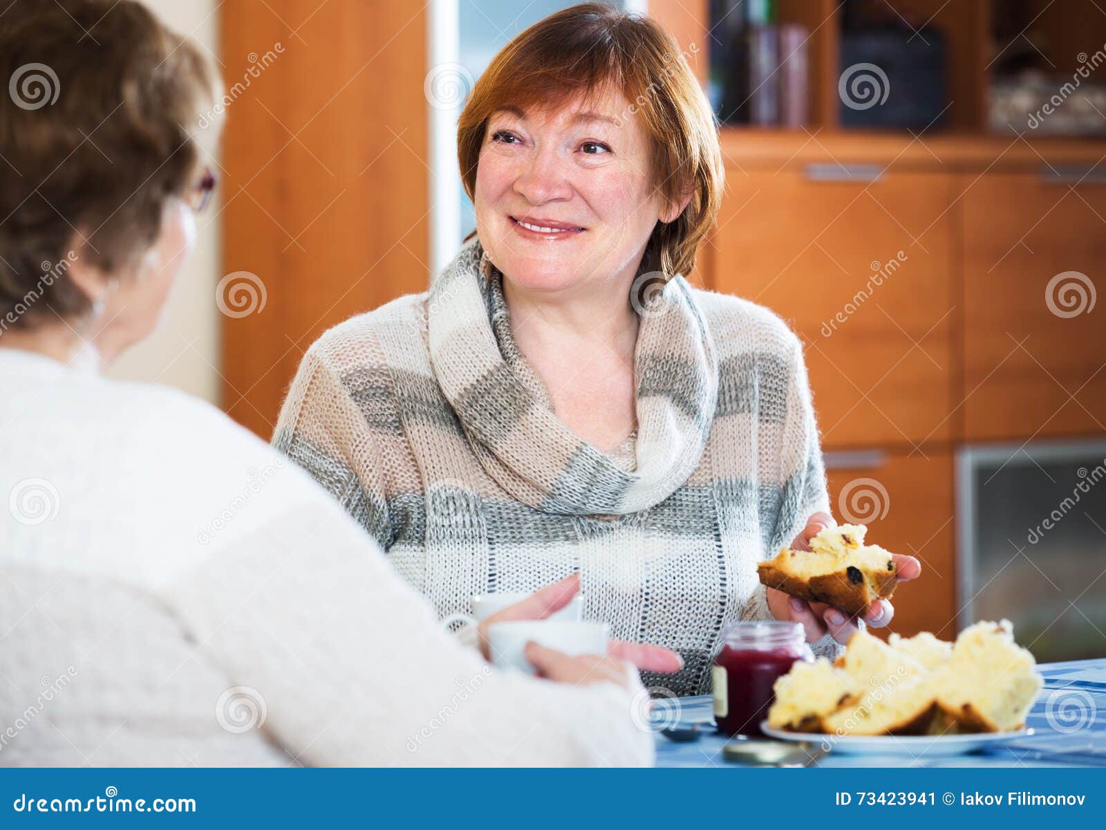 Senior Women Having Conversation Stock Image - Image of pensioners ...