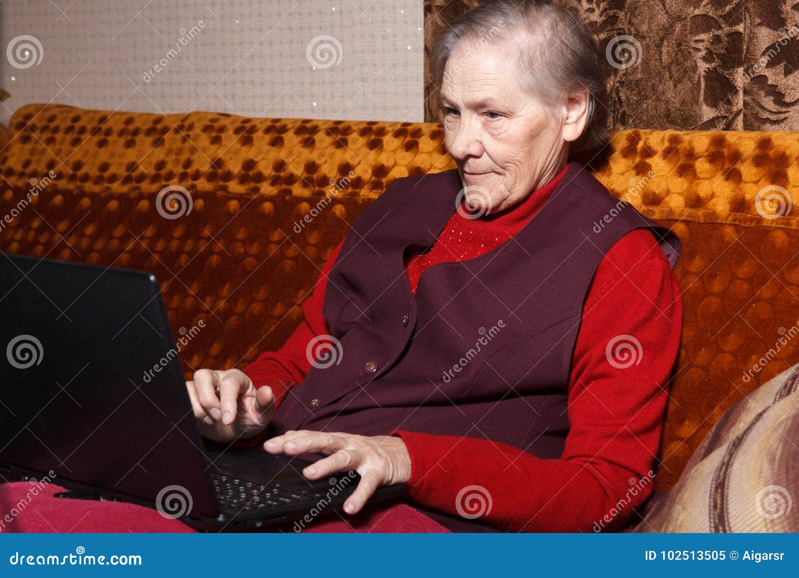 Senior Women Using Computer Stock Image - Image of adult, pensioner ...