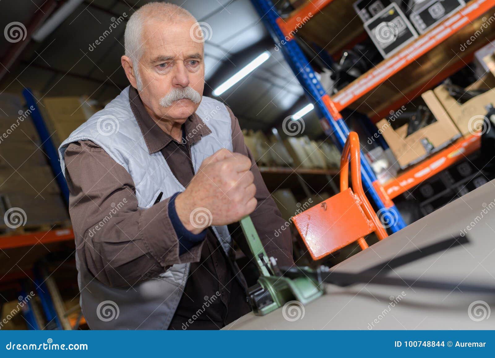Senior Worker Using Old Lathe Stock Photo - Image of milling, repairman ...