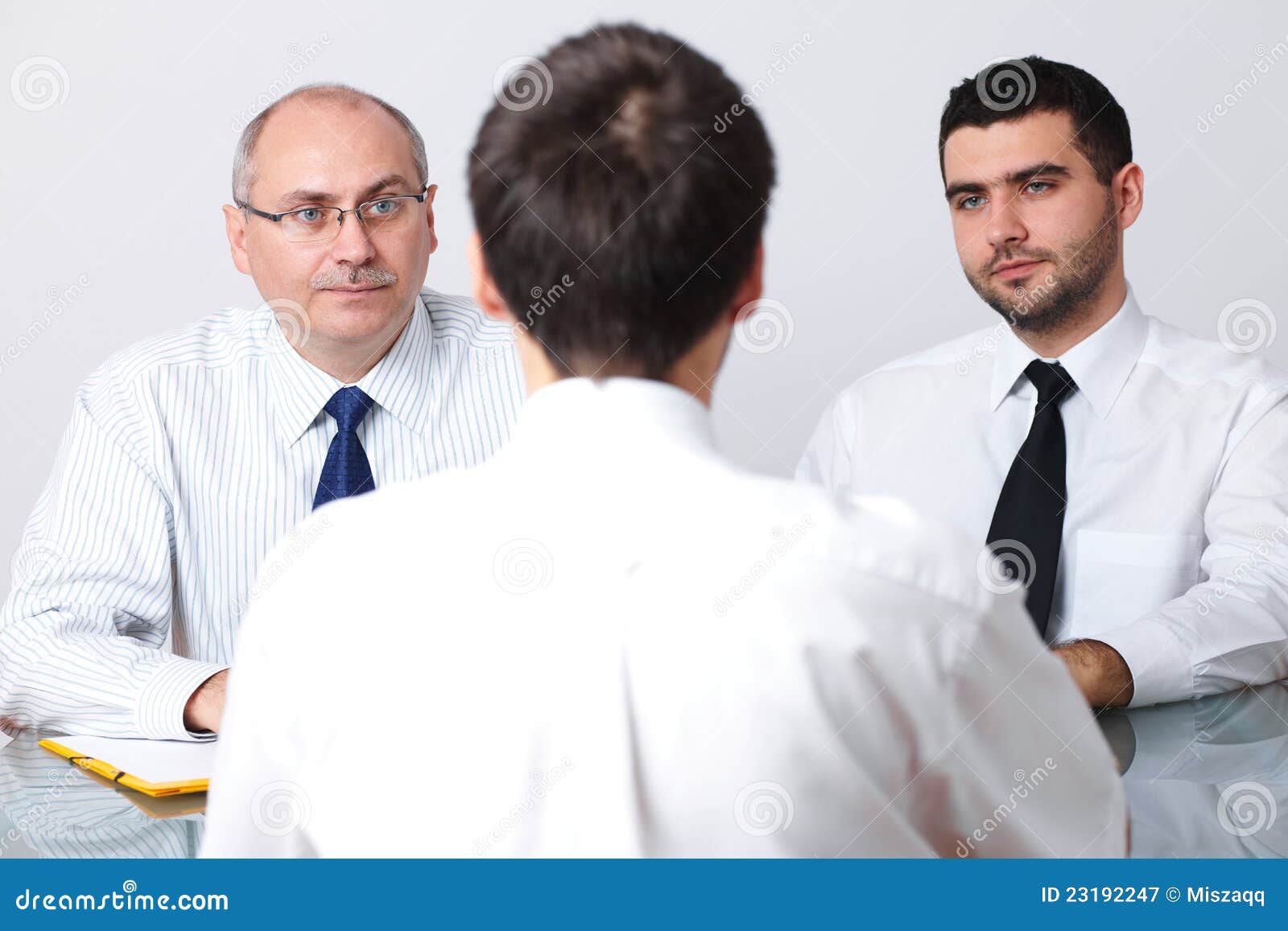 Senior and Young Businessman Interview Candidate Stock Image - Image of ...