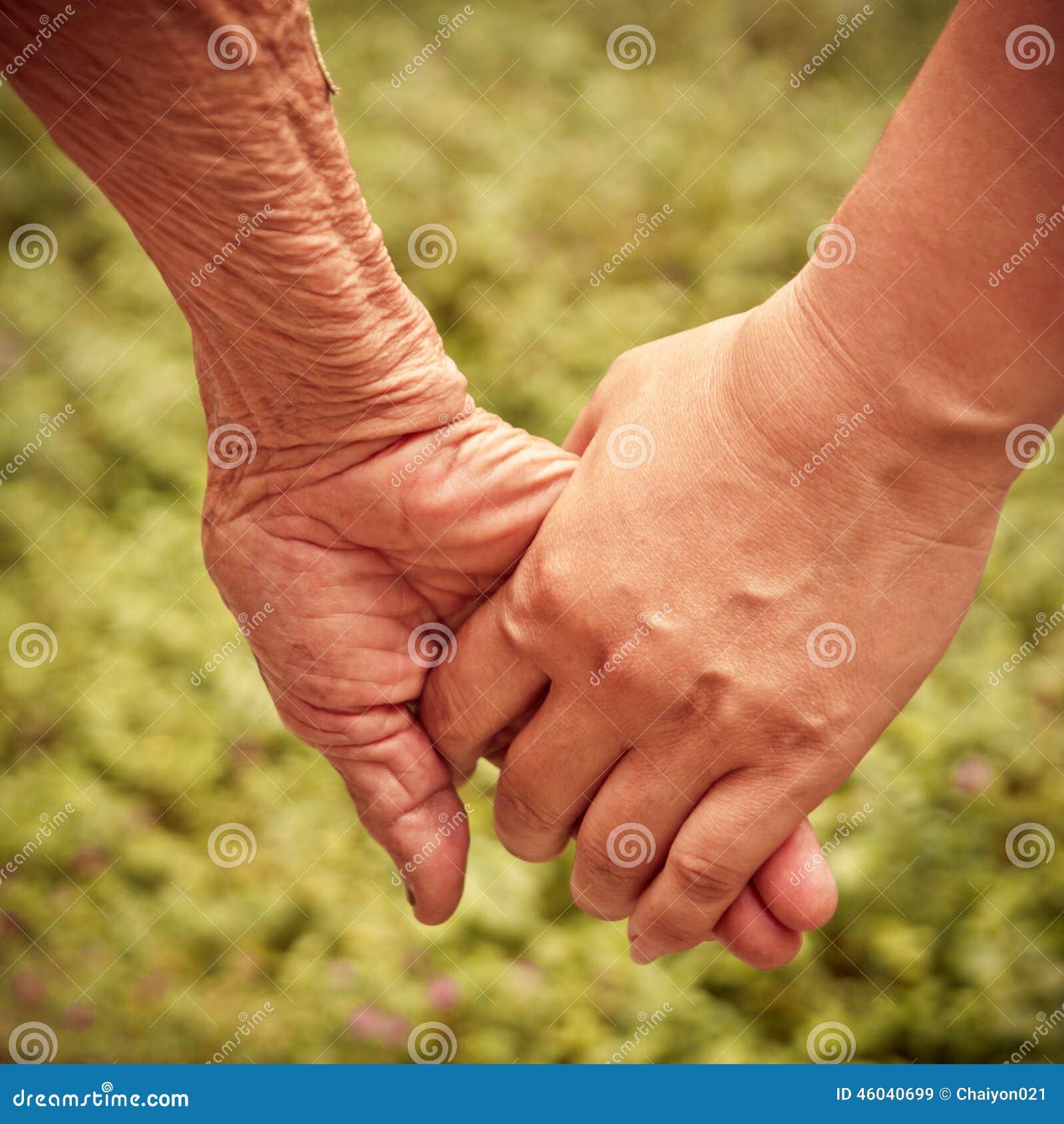 Senior and Young Holding Hands Stock Image - Image of hand, elderly ...