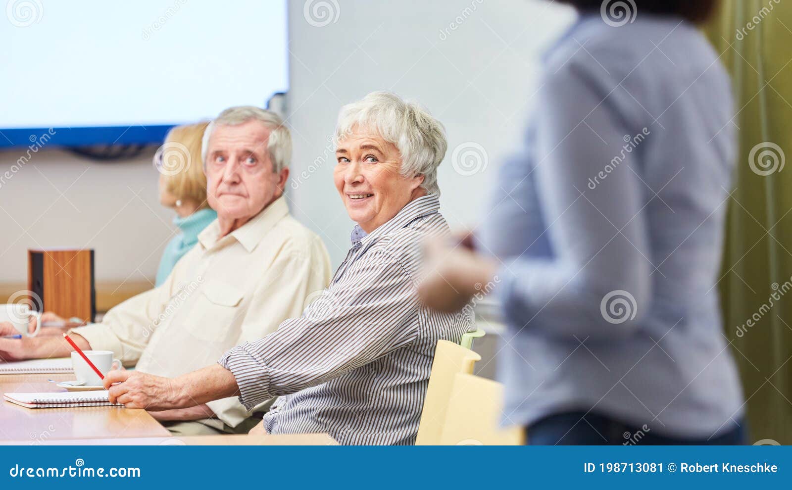 Seniors in an Adult Education Course Stock Image - Image of consultant ...