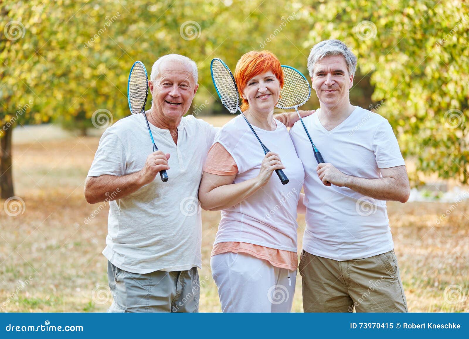 Seniors As a Badminton Team Stock Image - Image of group, outside: 73970415