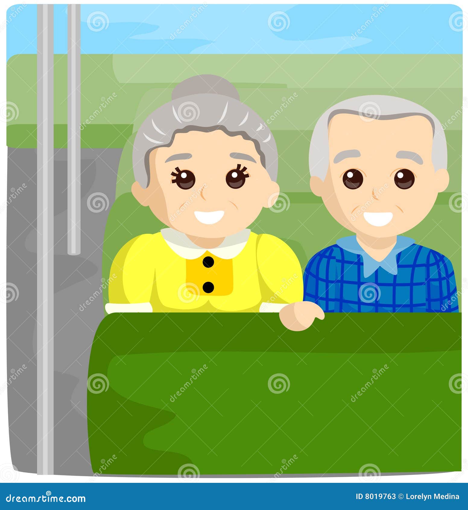 Seniors on Bus stock illustration. Illustration of people - 8019763