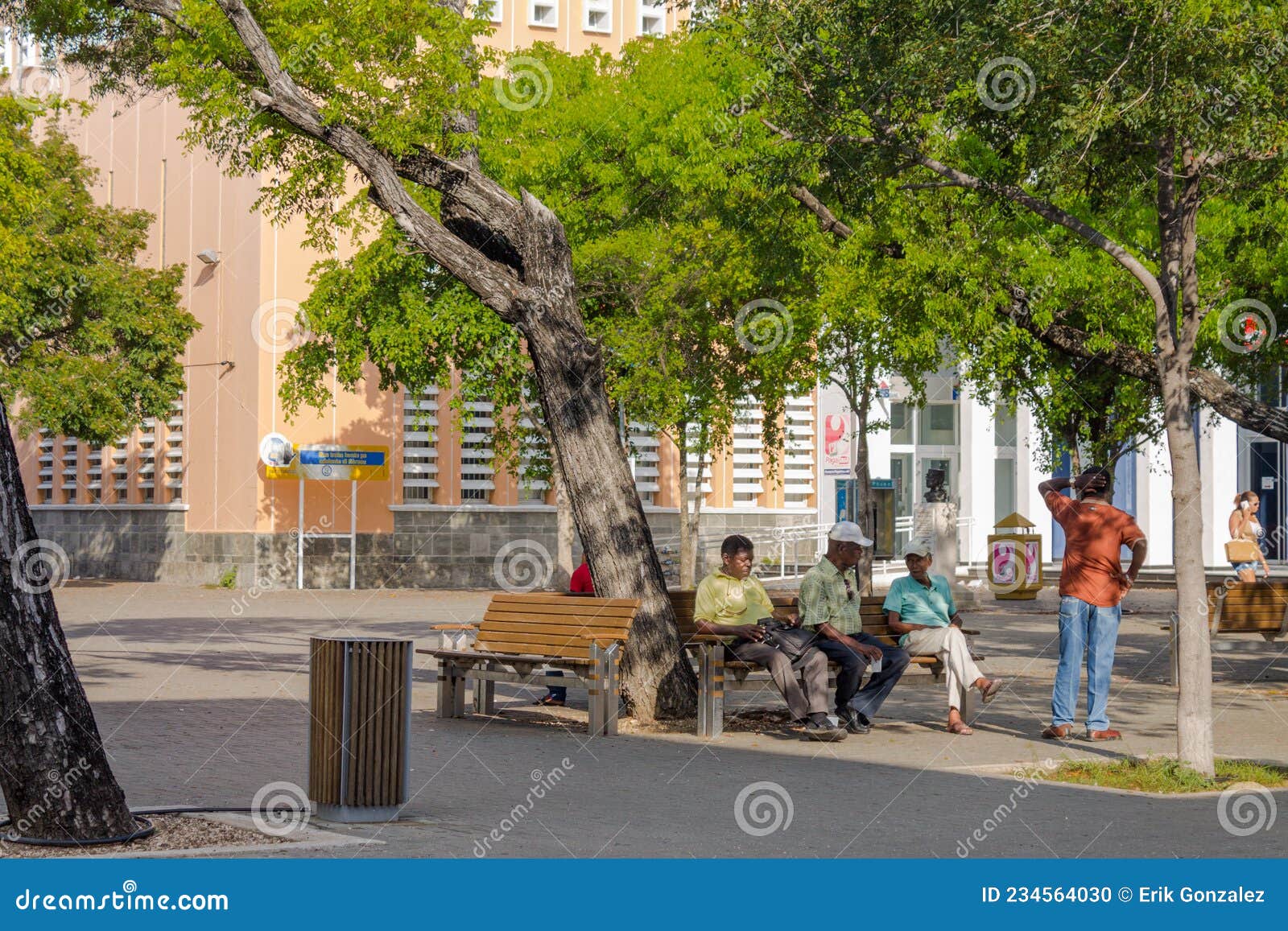 Seniors Chatting in a Square in Willemstad, Curacao Editorial Image ...