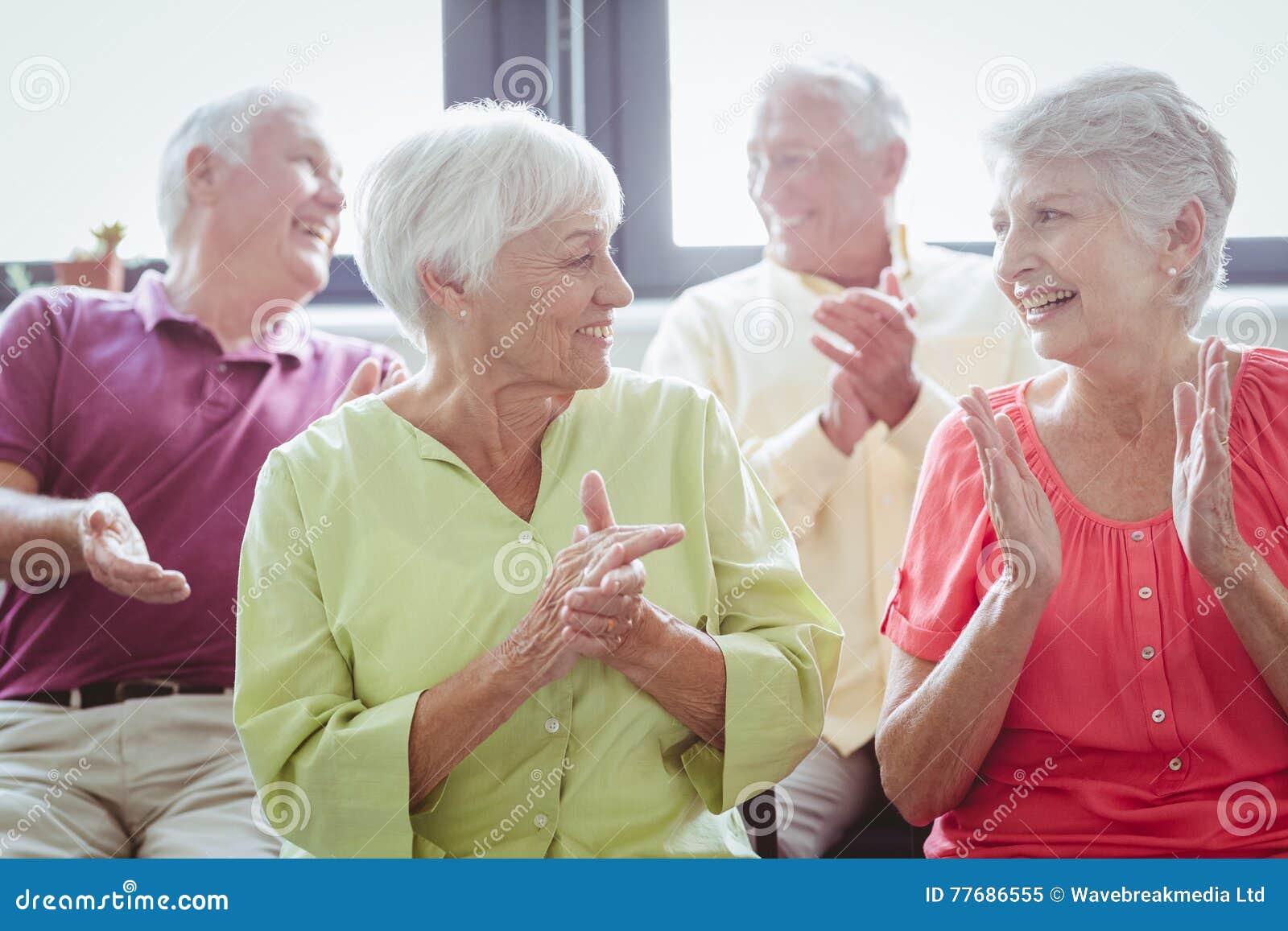 Seniors clapping hands stock image. Image of daycare - 77686555