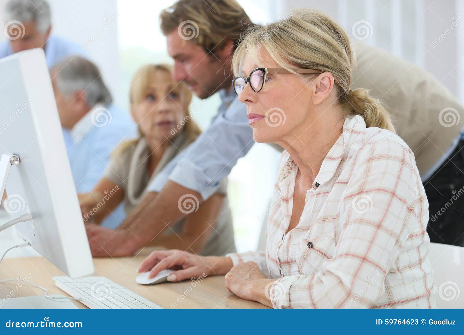 Seniors in Computing Class with Instructor Stock Image - Image of ...