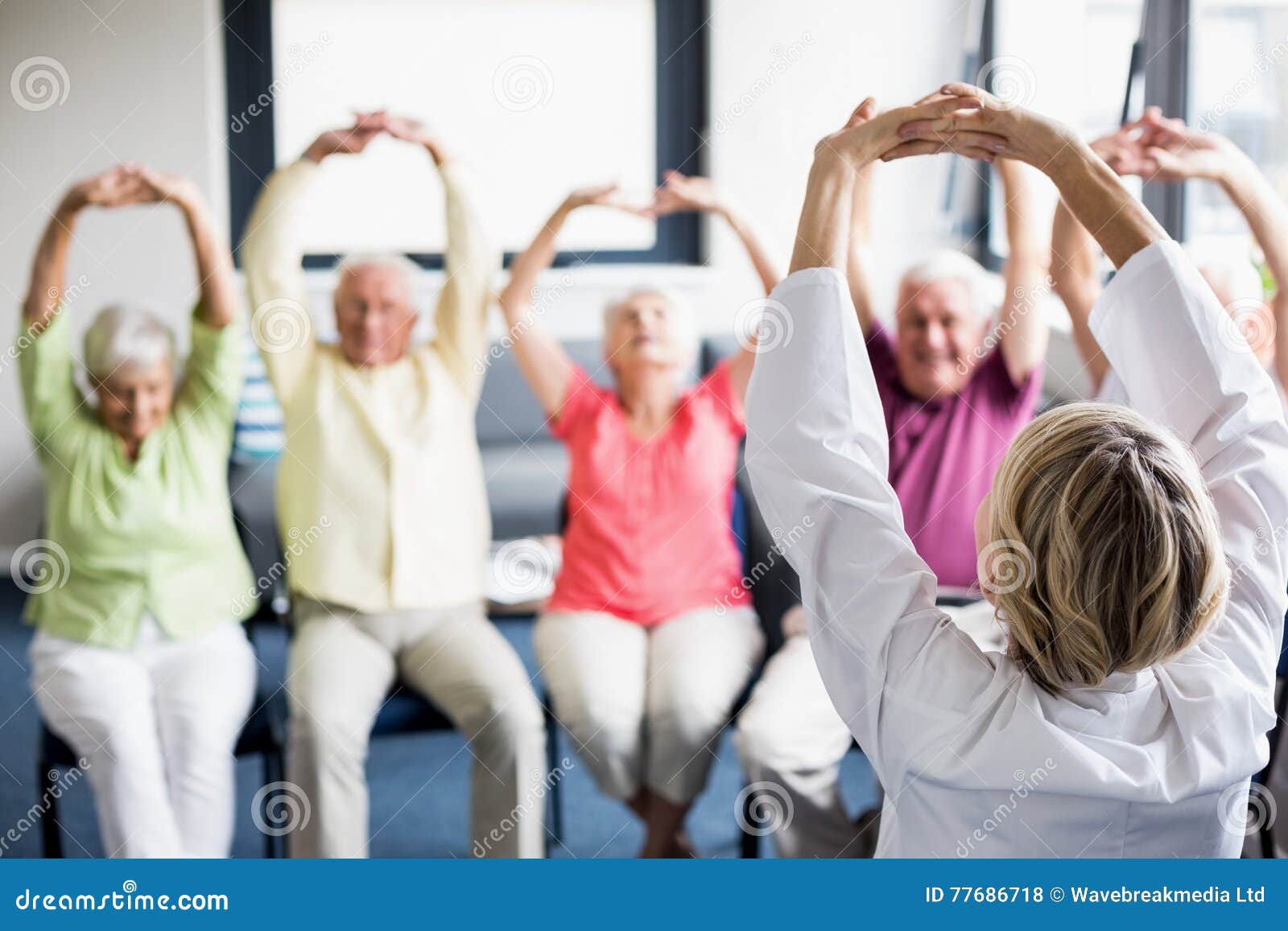 Seniors doing exercises stock photo. Image of healthcare - 77686718