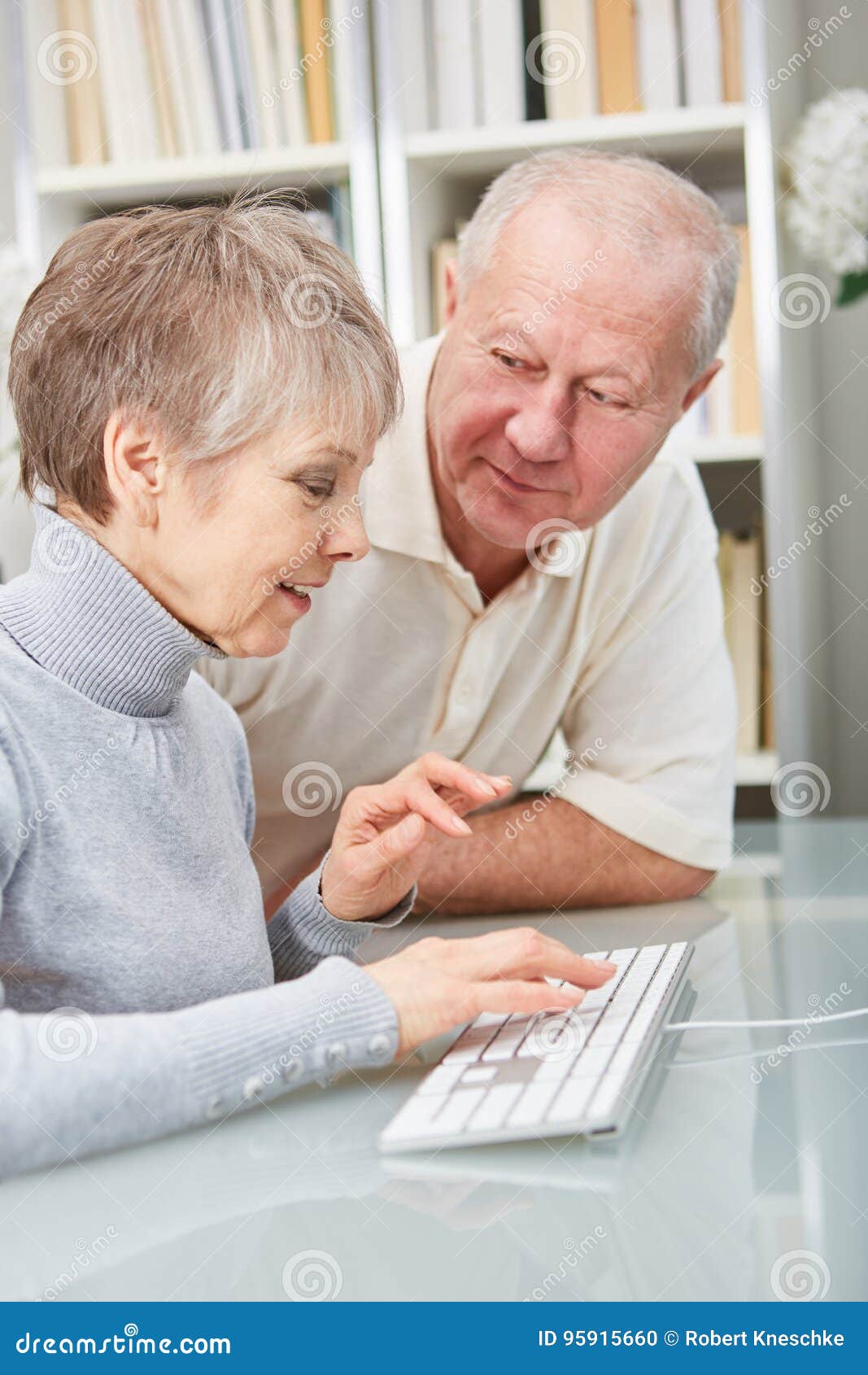 Seniors Learn in Computer Class Stock Photo - Image of together, class ...