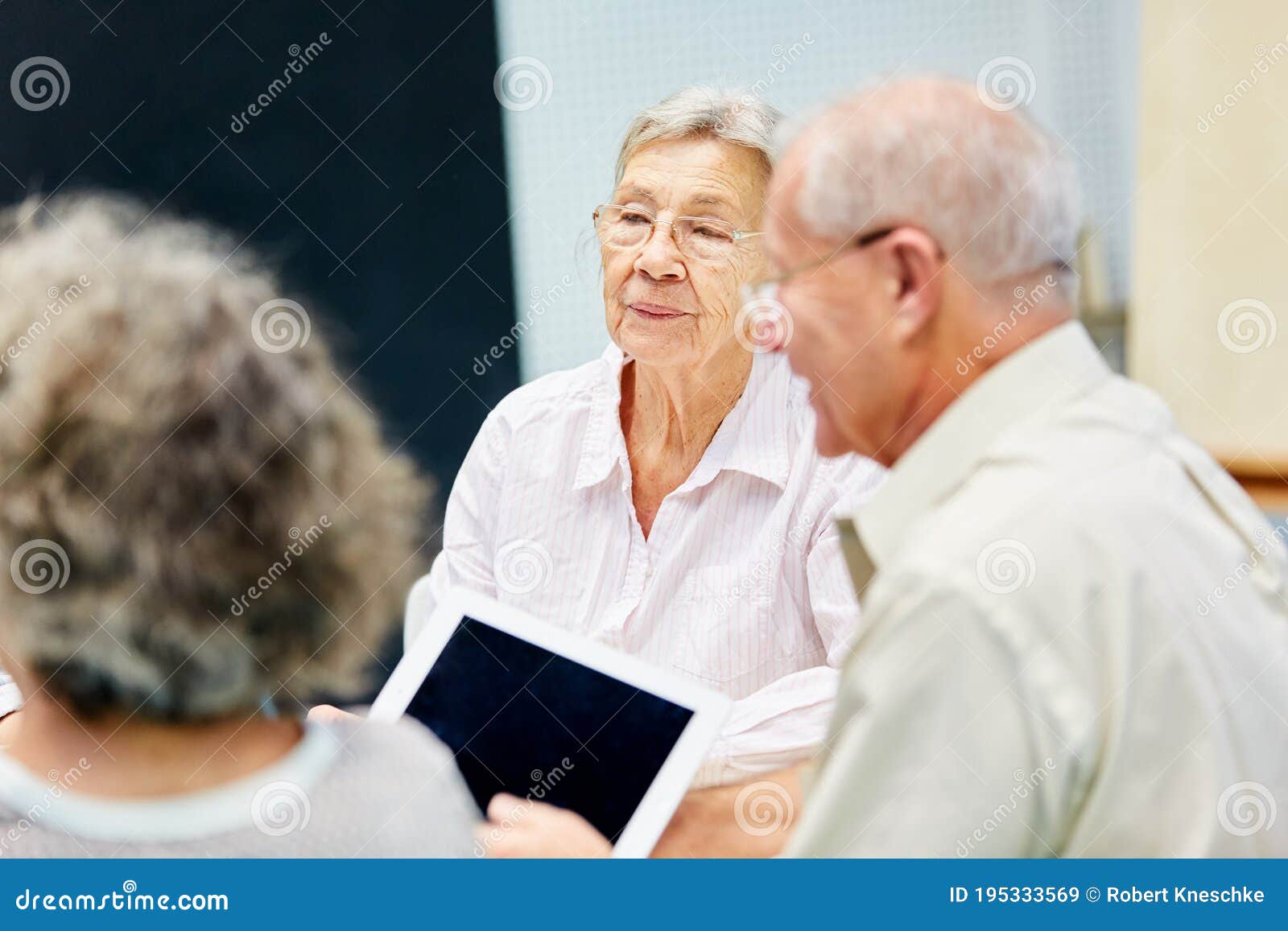 Seniors Learn How To Use Computers and the Internet Stock Image - Image ...
