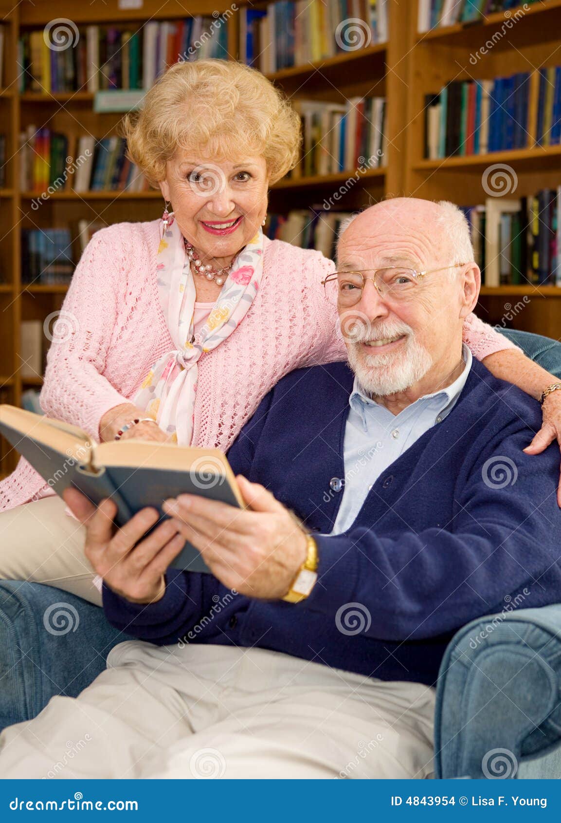 Seniors in Library stock photo. Image of book, husband - 4843954