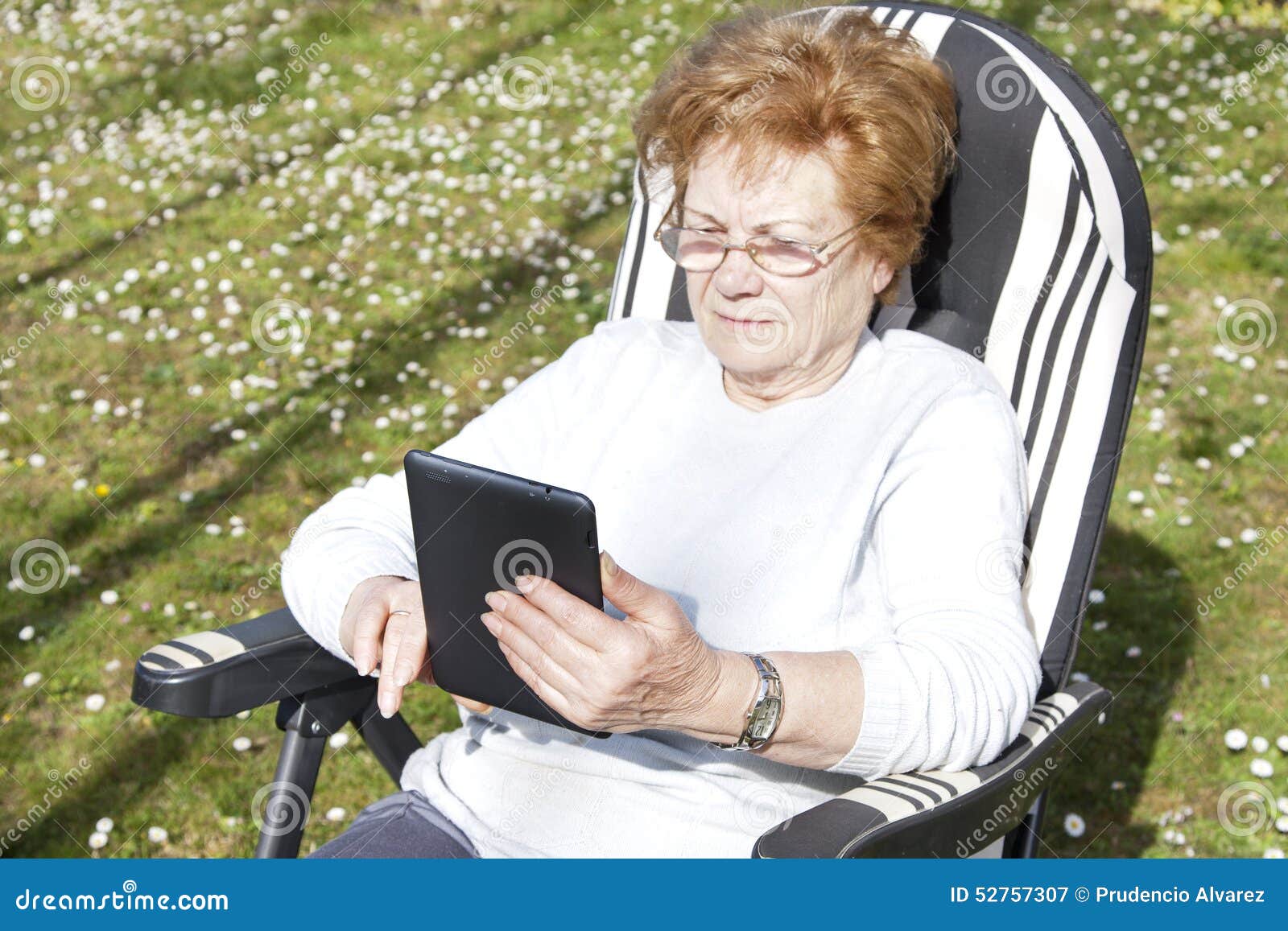 Seniors People with Technology Stock Image - Image of information ...