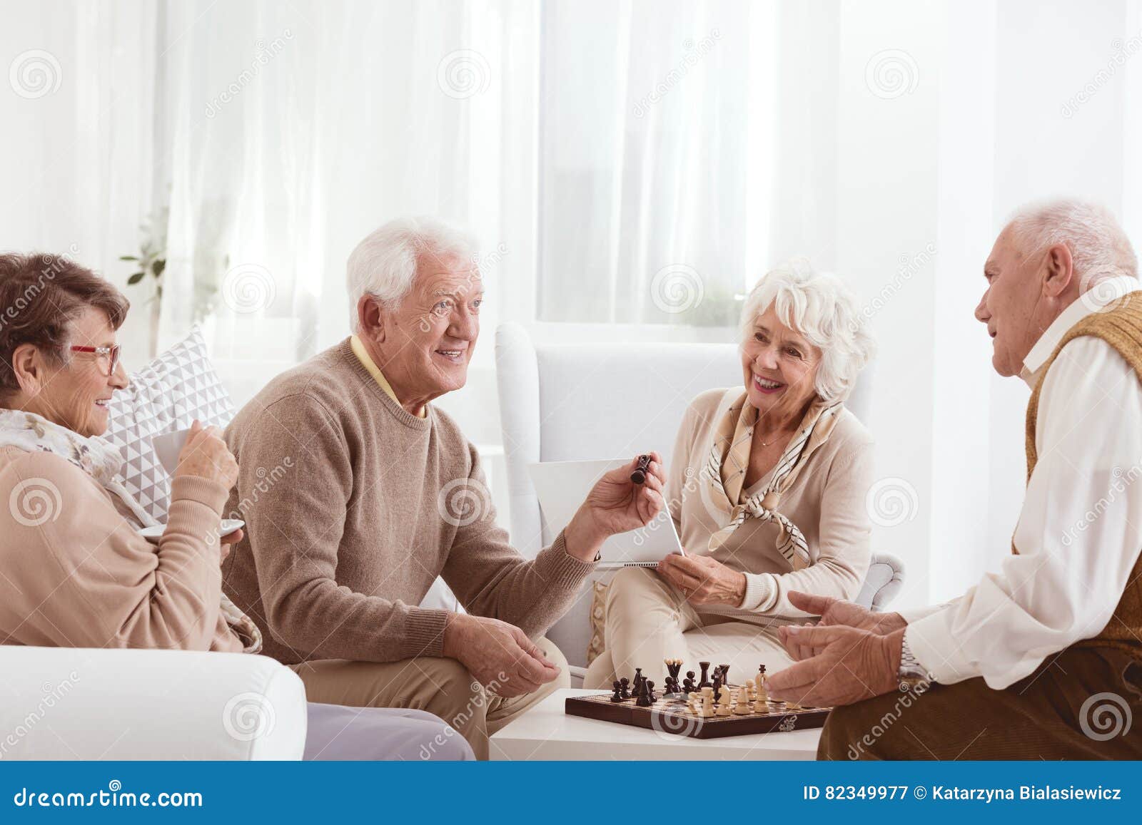 Seniors playing chess stock image. Image of mature, relation - 82349977