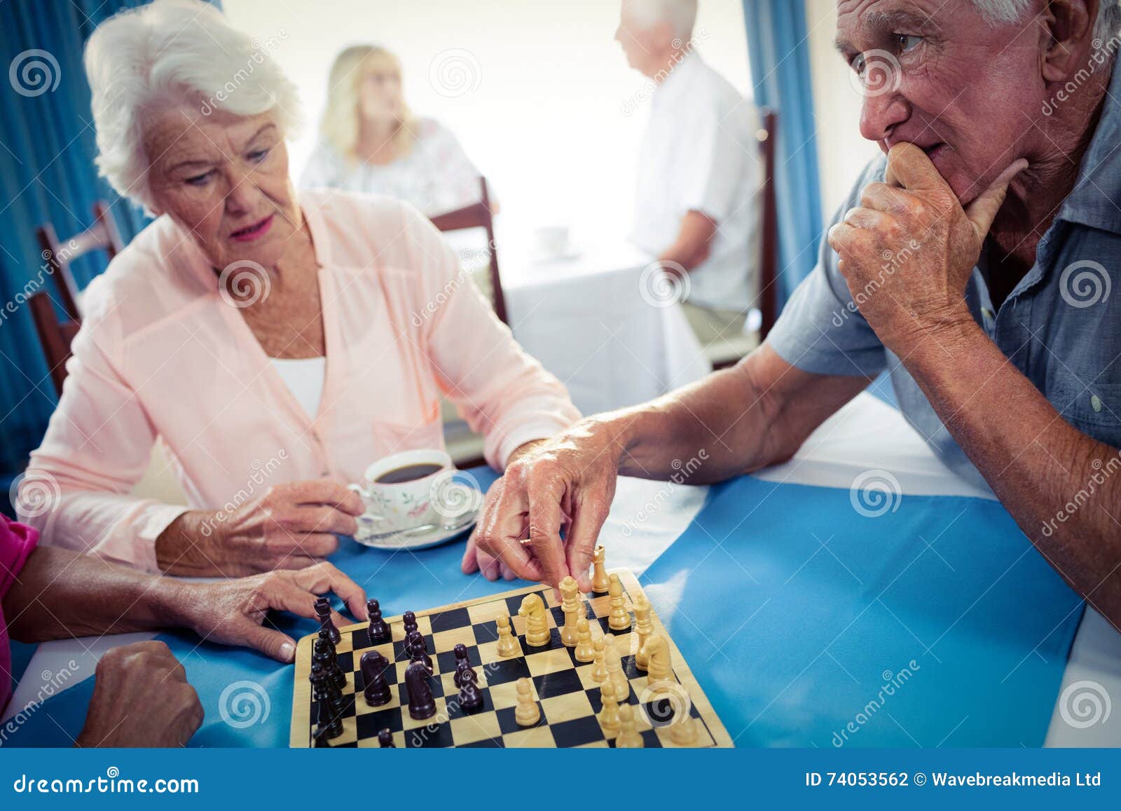Seniors playing chess stock photo. Image of concept, elderly - 74053562