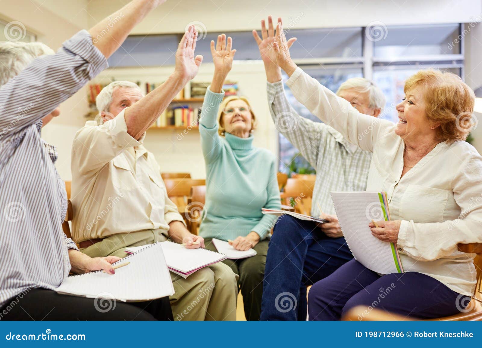 Seniors Do a Cohesion Exercise Stock Photo - Image of bond, exercise ...