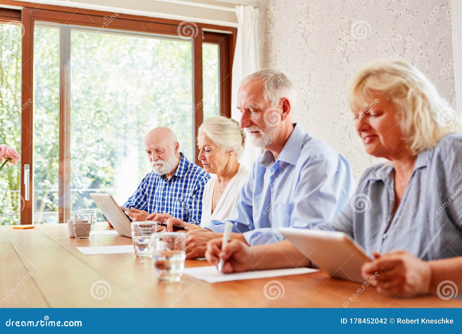 Seniors are Taking an E-learning Computer Course Stock Photo - Image of ...