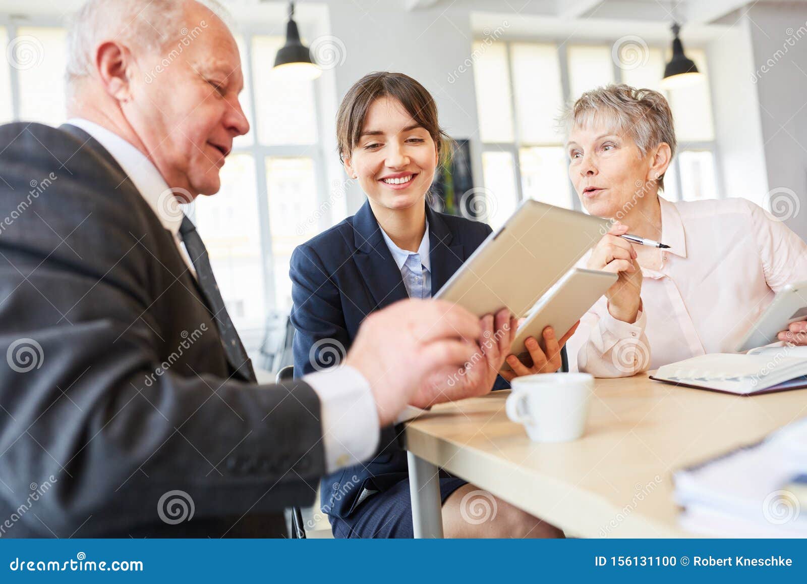 Seniors and Trainee in Computer Workshop Stock Photo - Image of seniors ...