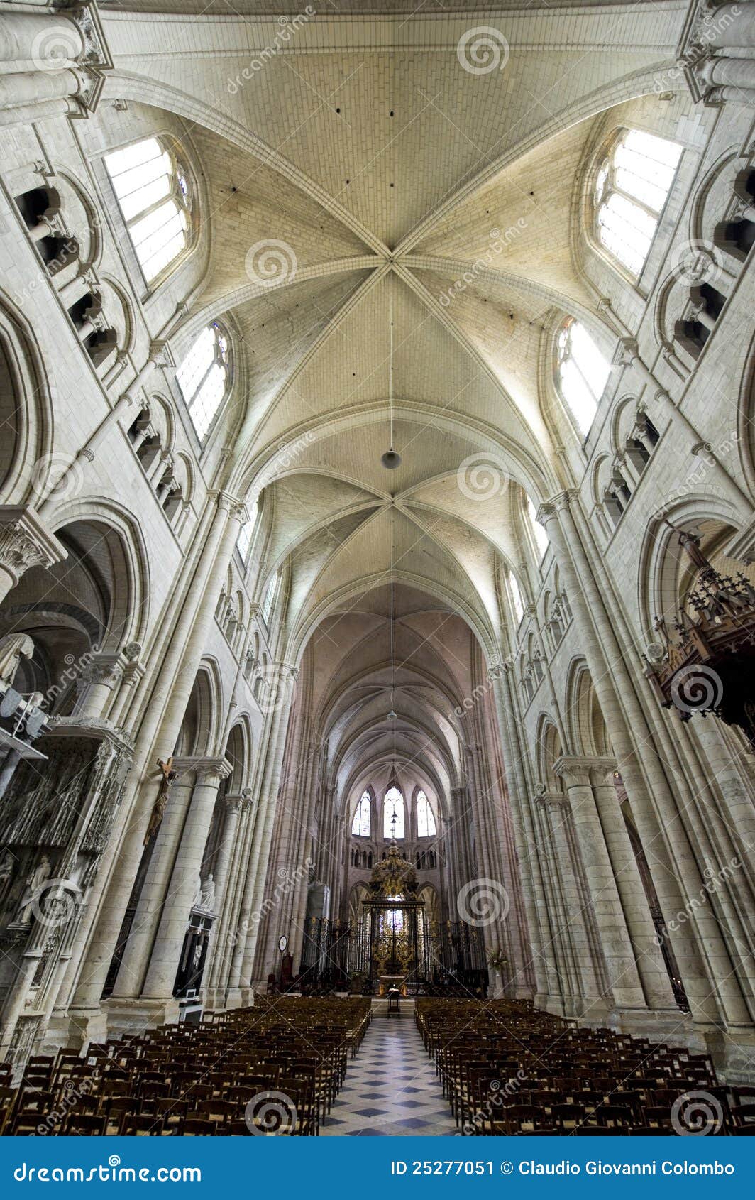 Sens - Cathedral stock image. Image of church, interior - 25277051