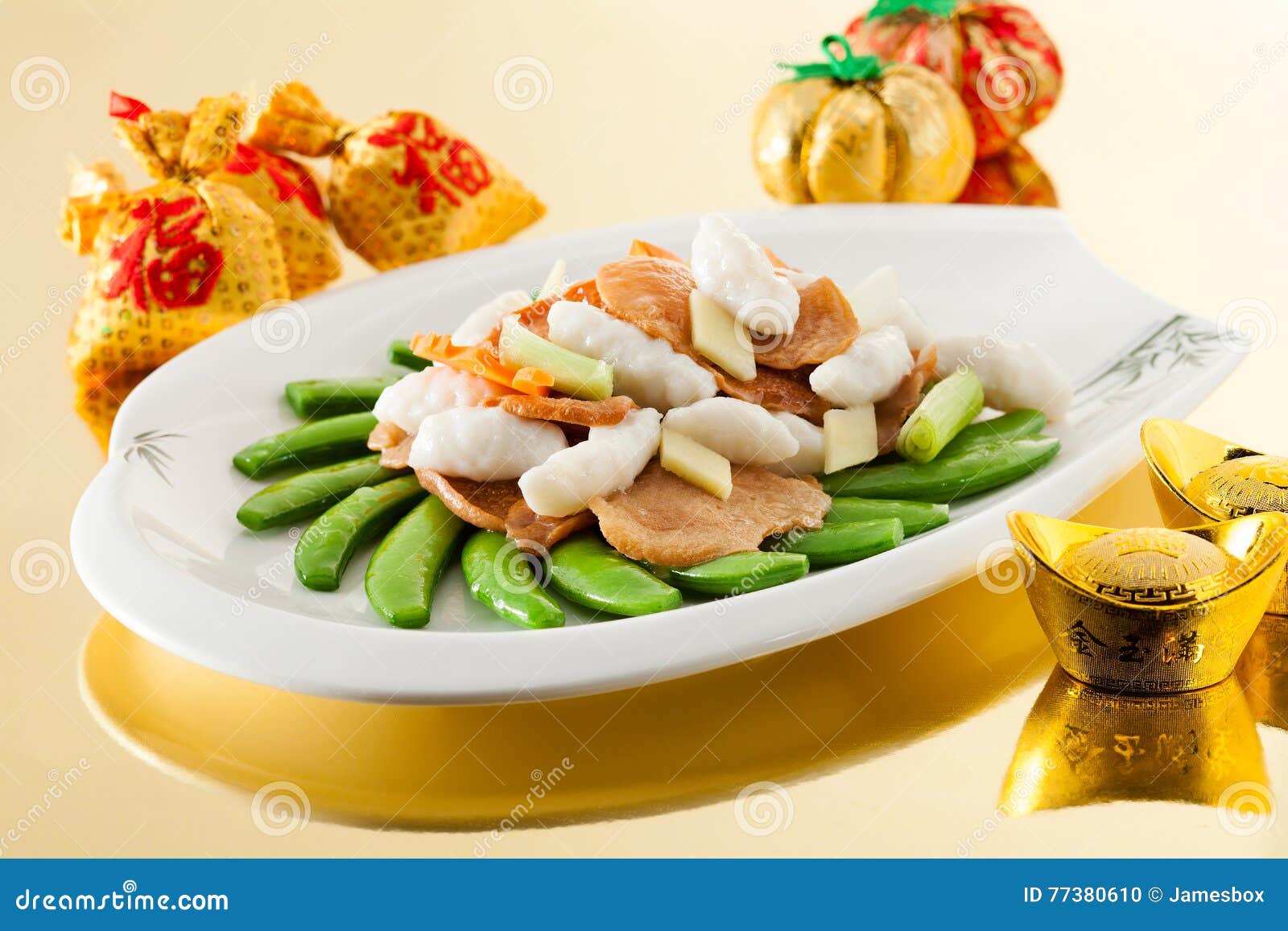 Sensations Sauteed Mashed Cuttlefish with Sugar Peas Fungus Stock Photo ...