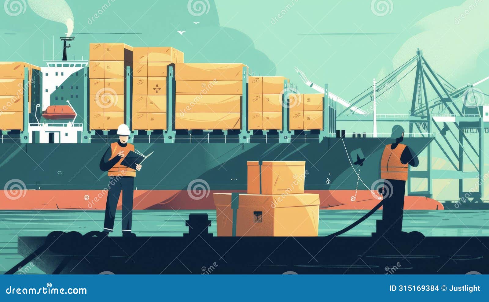 With a Sense of Authority the First Mate Coordinates the Loading and ...