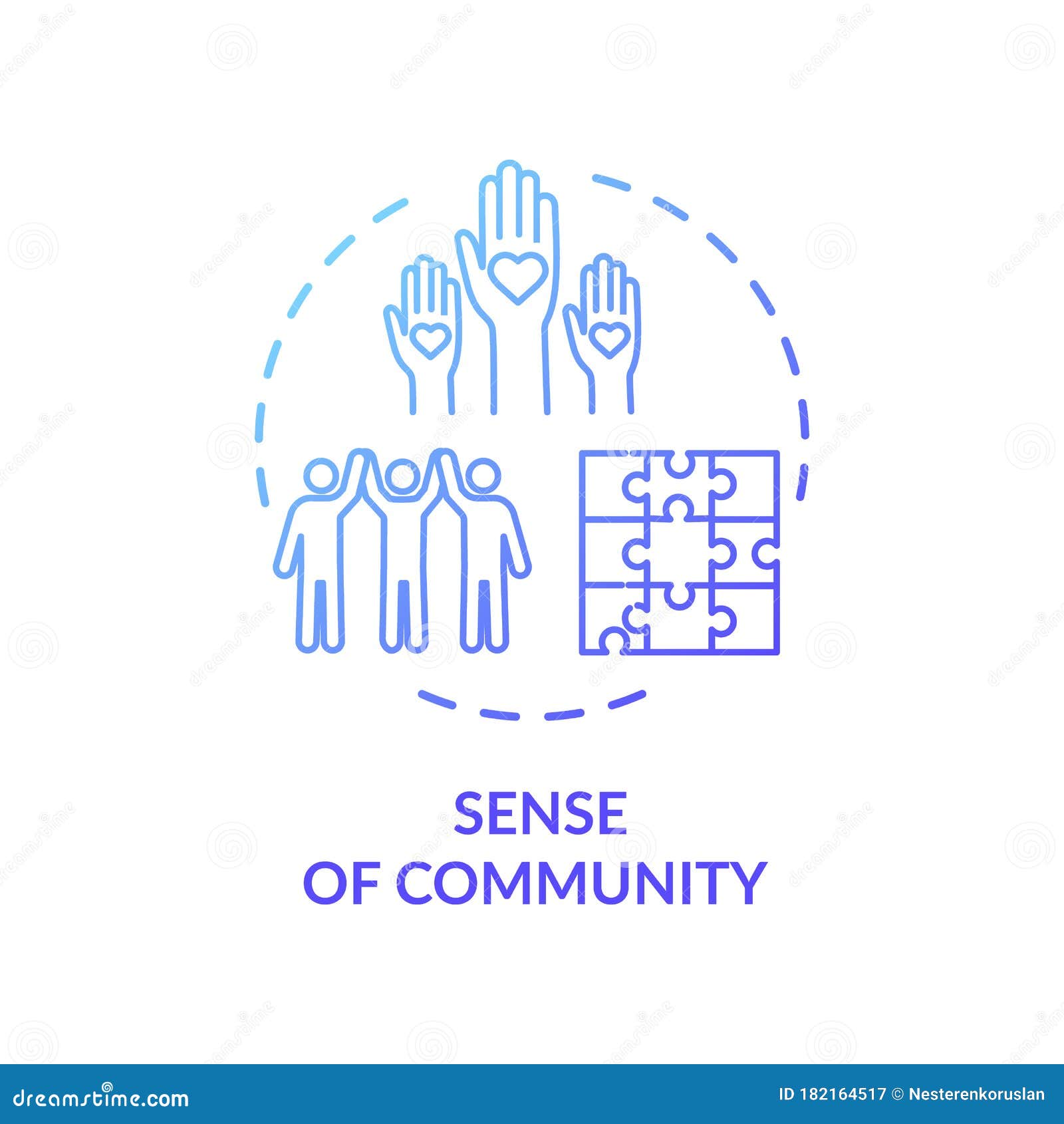 Sense of Community Blue Concept Icon Stock Vector - Illustration of ...