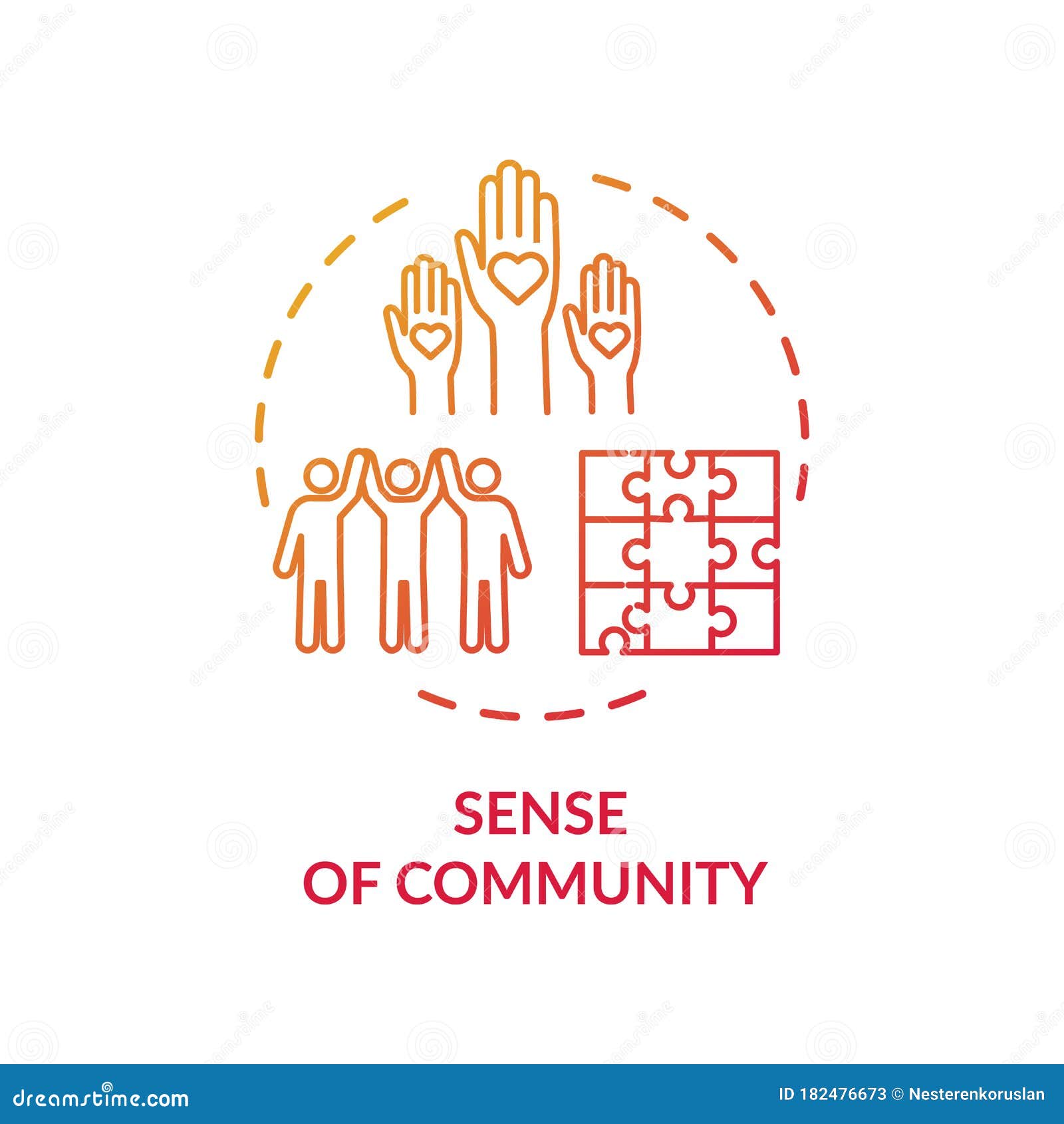 Sense of Community Red Concept Icon Stock Vector - Illustration of ...