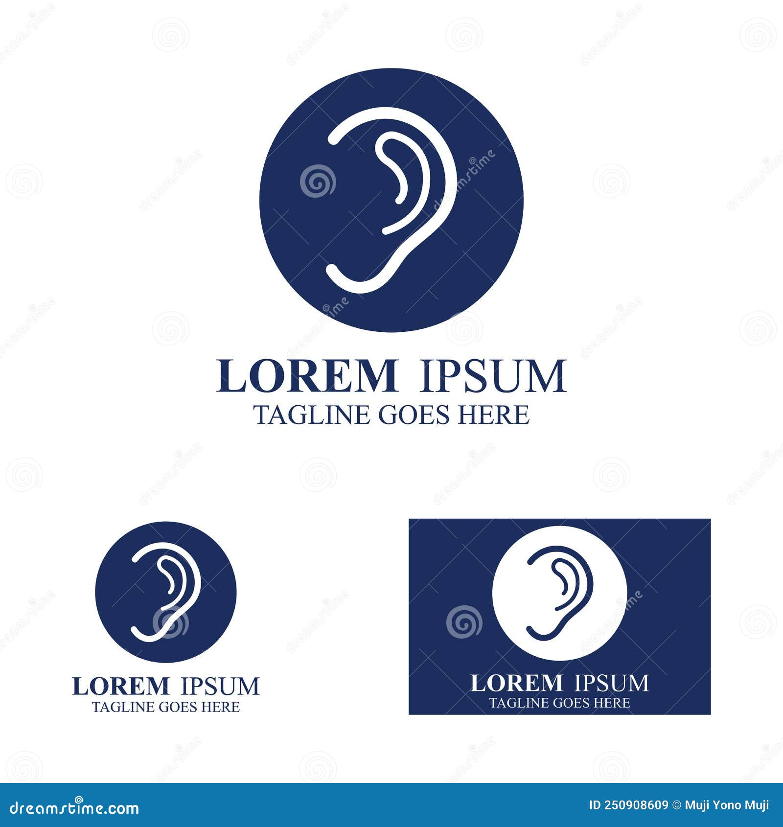 Sense of Hearing or Ear Icon Logo Vector Design Template Illustration ...