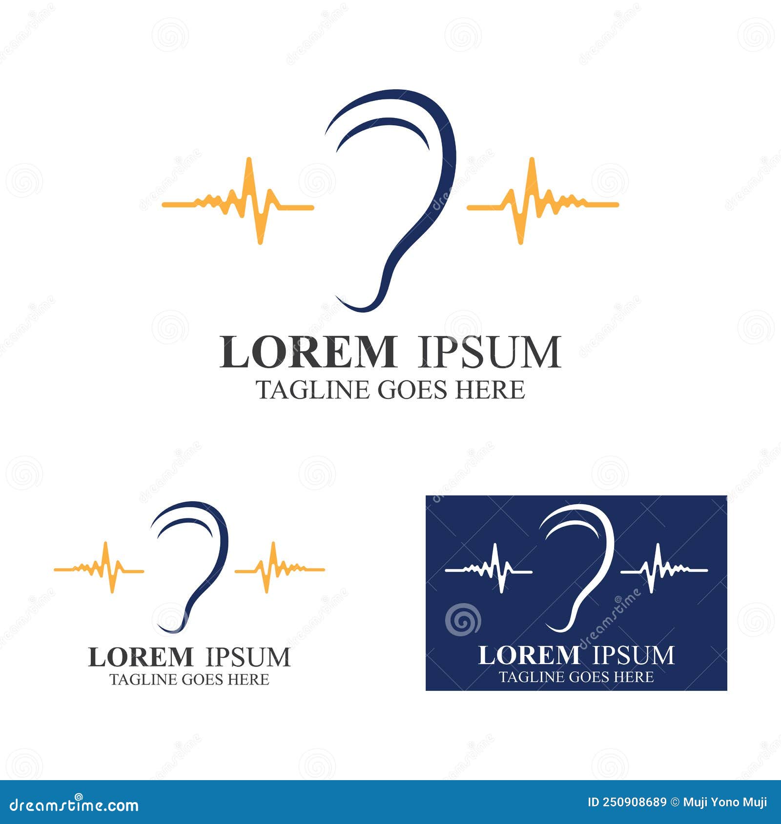 Sense of Hearing or Ear Icon Logo Vector Design Template Illustration ...