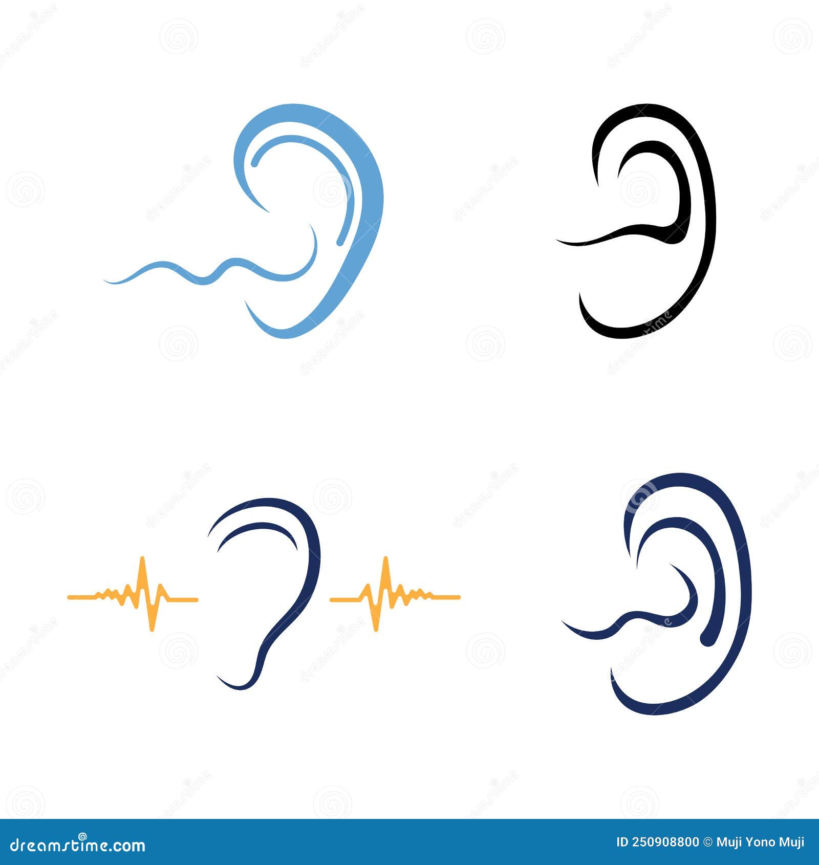 Sense of Hearing or Ear Icon Logo Vector Design Template Illustration ...