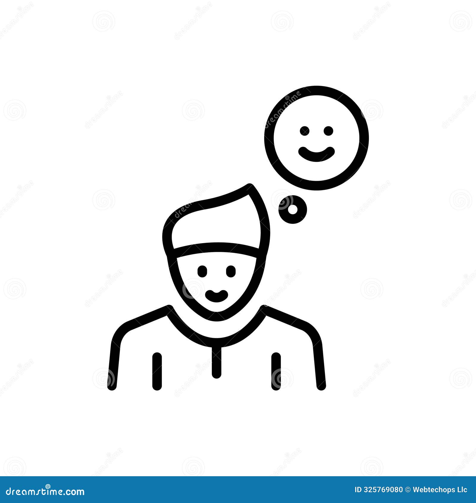 Black Line Icon for Sense of Humor, Sense and Emotion Stock ...