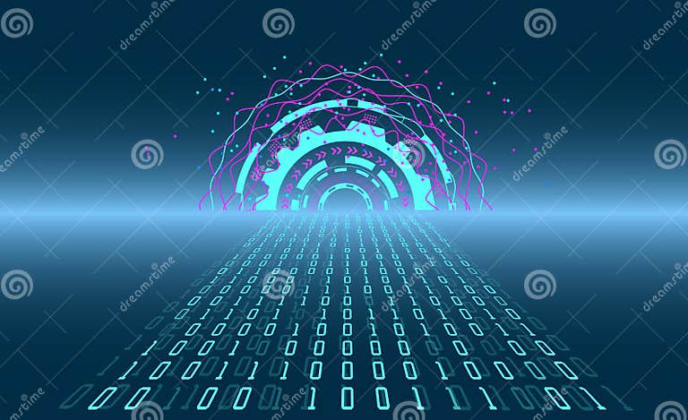 Abstract Technology Binary Code Background.Digital Binary Data and ...