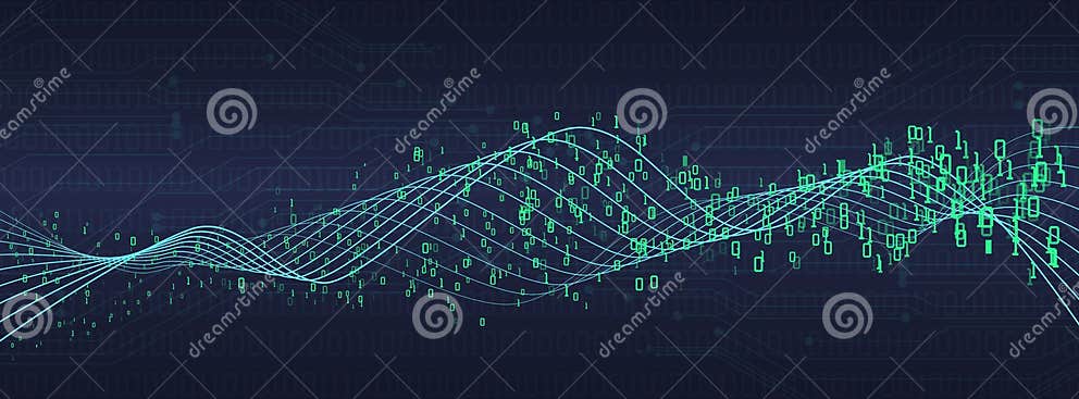 Abstract Technology Binary Code Background.Digital Binary Data and ...