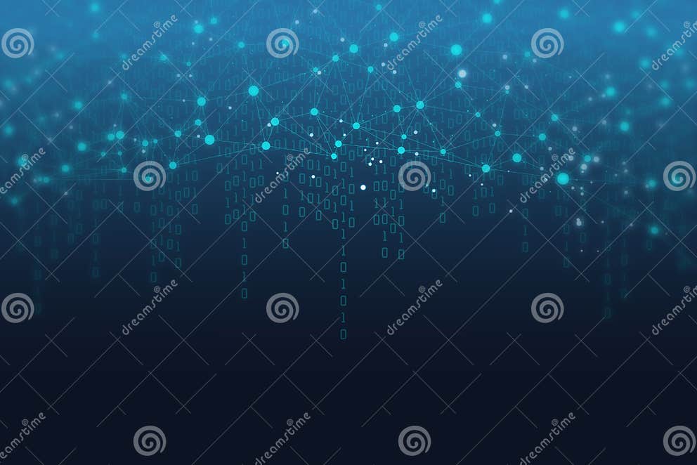Abstract Technology Binary Code Background.Digital Binary Data and ...