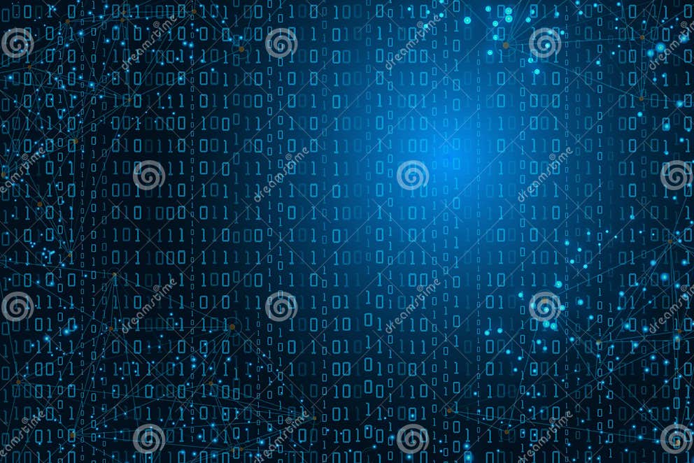 Abstract Technology Binary Code Background.Digital Binary Data and ...