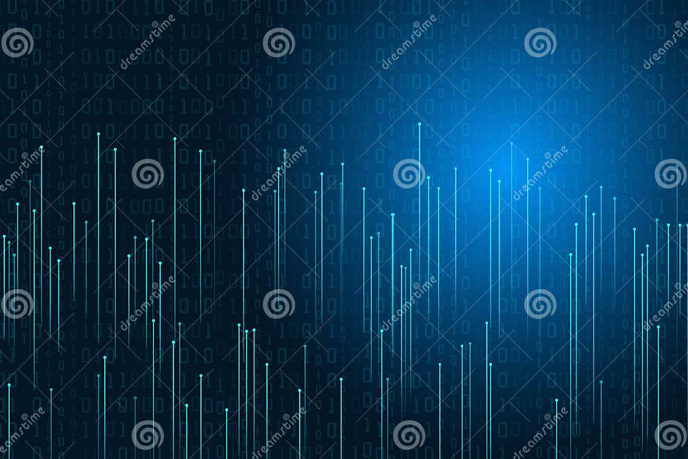 Abstract Technology Binary Code Background.Digital Binary Data and ...