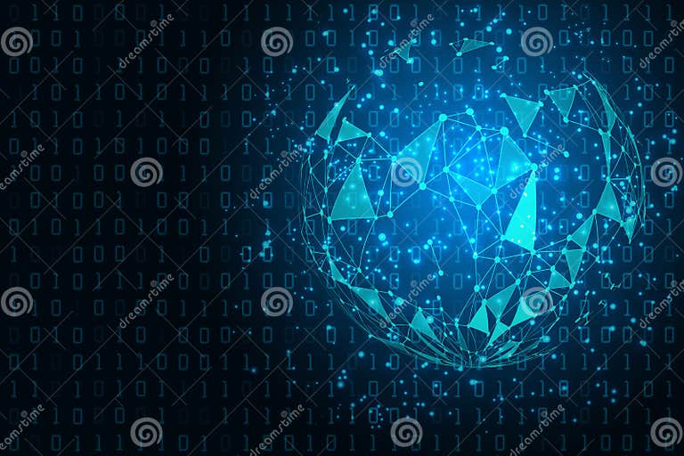 Abstract Technology Binary Code Background.Digital Binary Data and ...