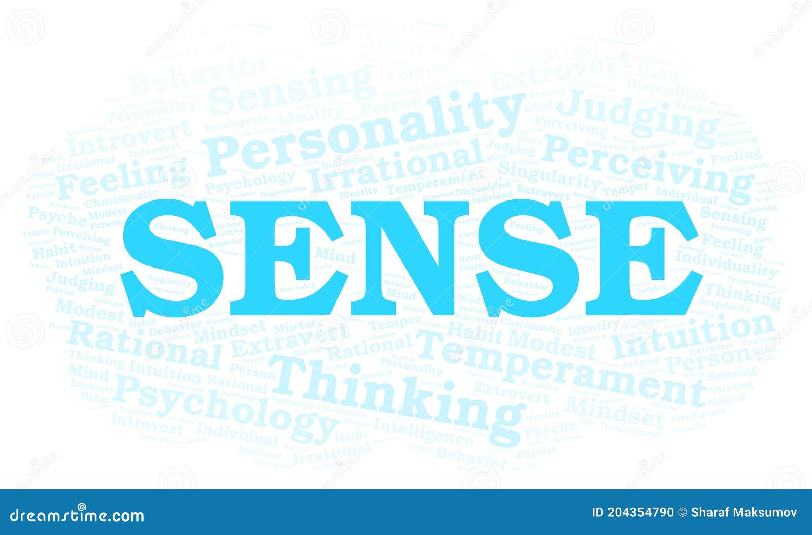 Sense Typography Word Cloud Create with the Text only. Stock ...