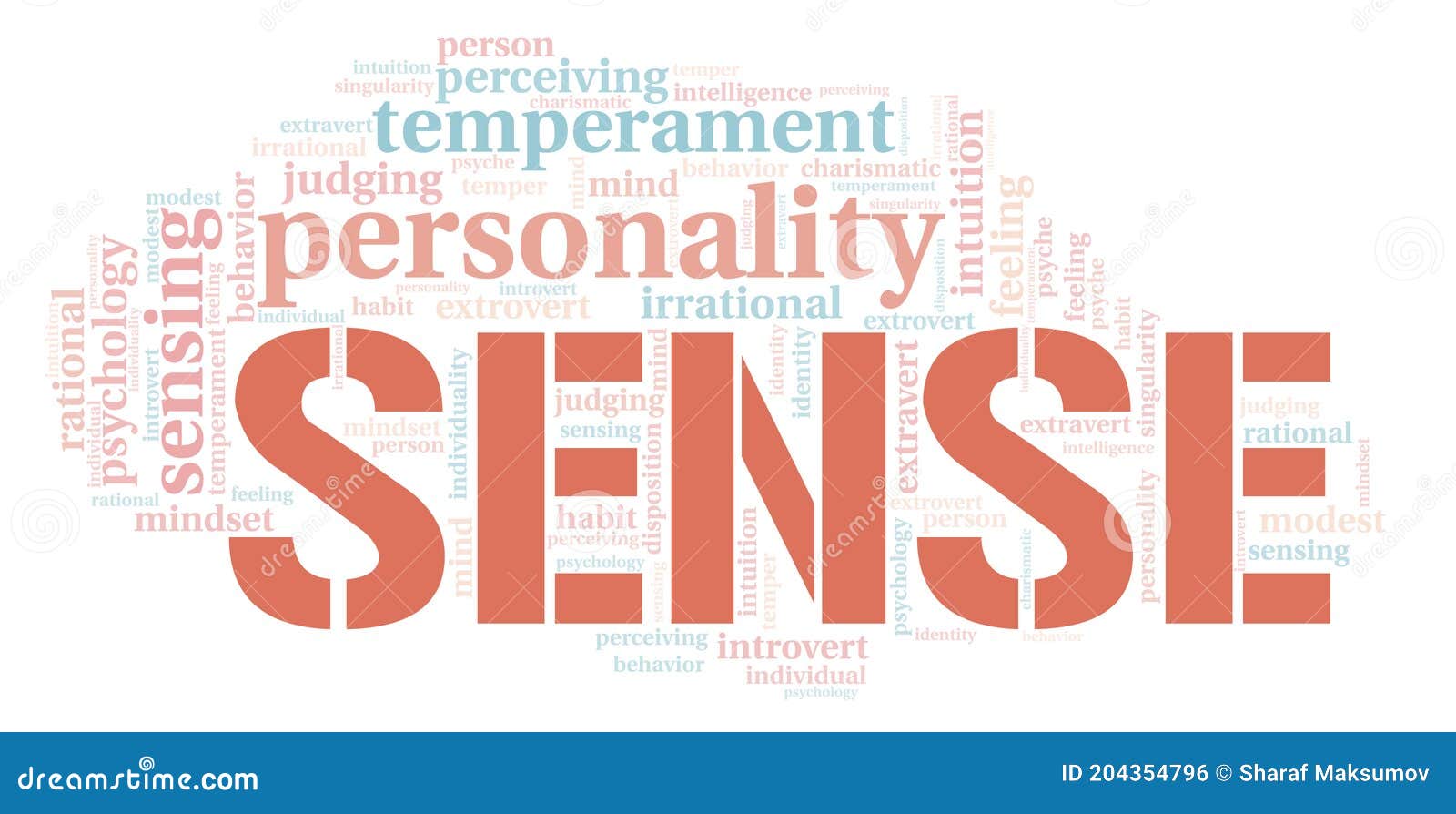 Sense Typography Word Cloud Create with the Text only. Stock ...